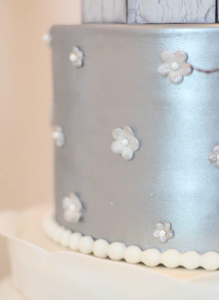 Elegant Rustic Silver Wedding Cake - I Scream for Buttercream