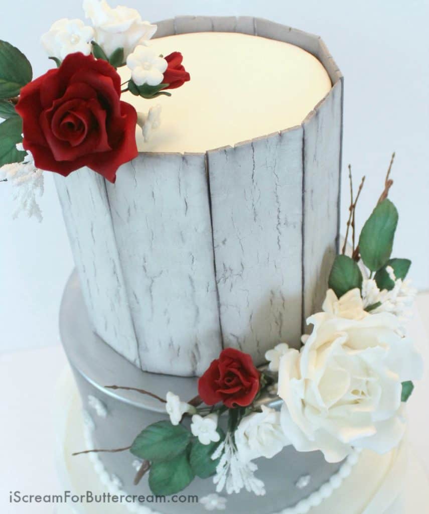Elegant Rustic Silver Wedding Cake - I Scream for Buttercream