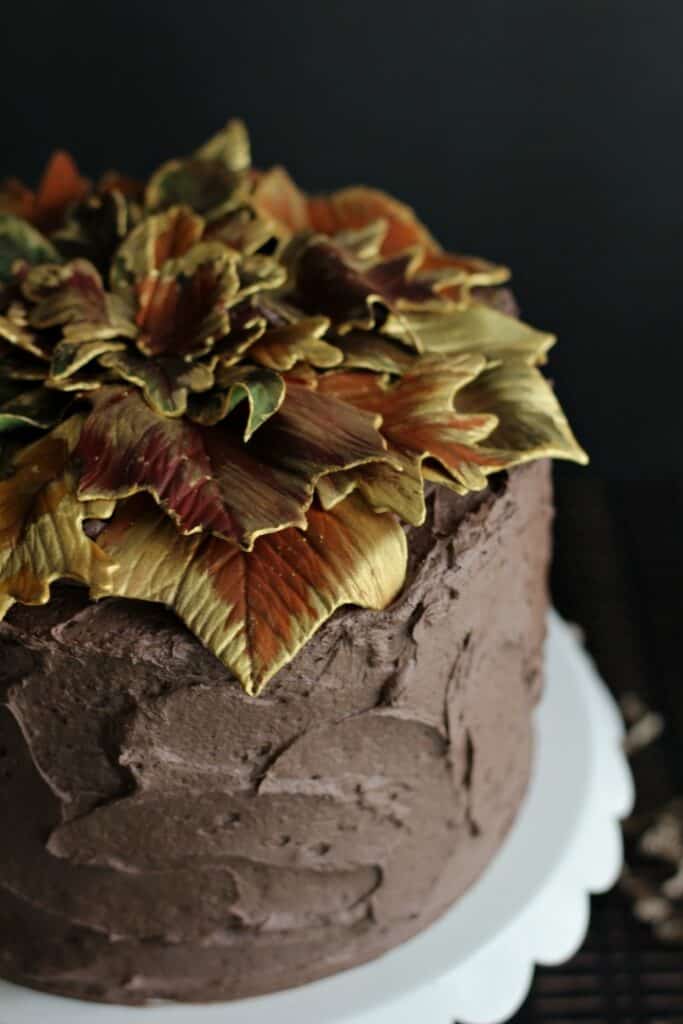 Gilded Leaf Cake - I Scream for Buttercream