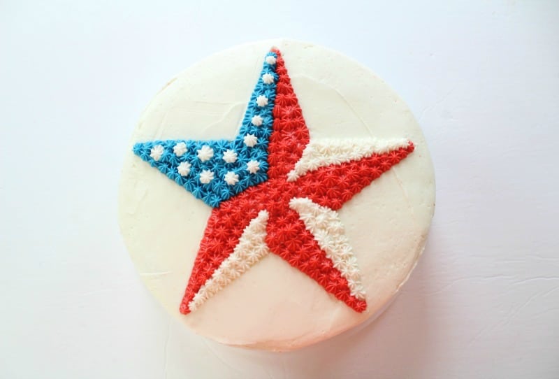 Easy Patriotic Buttercream Star Cake - I Scream for Buttercream