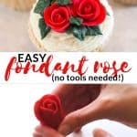 Easy Fondant Rose Without Tools - I Scream for Buttercream