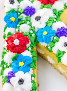 Floral Initial Cake (Cream Tart Style) - I Scream for Buttercream
