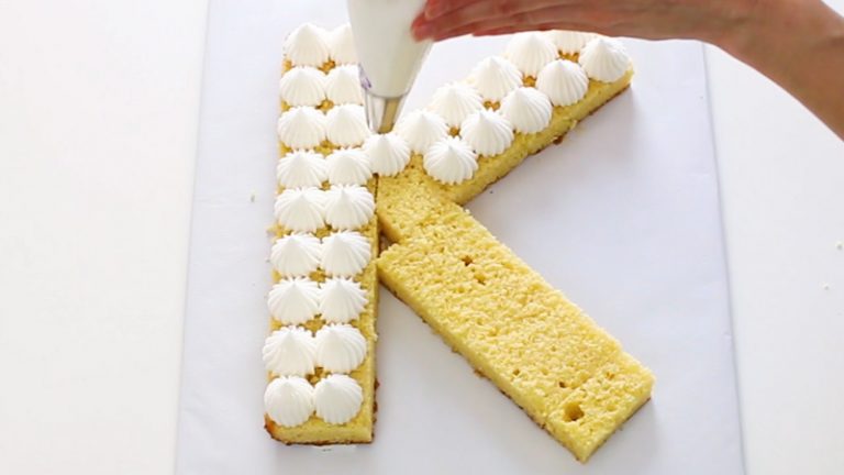 Floral Initial Cake (Cream Tart Style) - I Scream for Buttercream