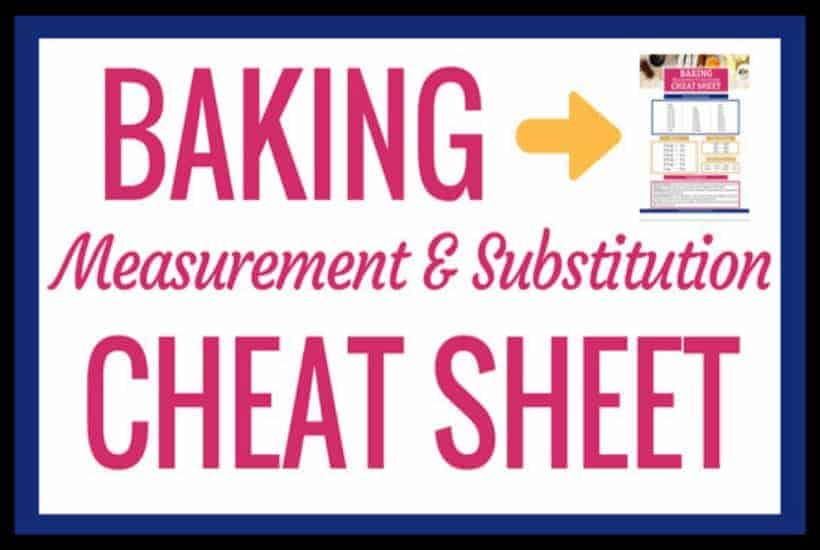 Printable Baking Measurement & Substitution Cheat Sheet - I Scream for ...