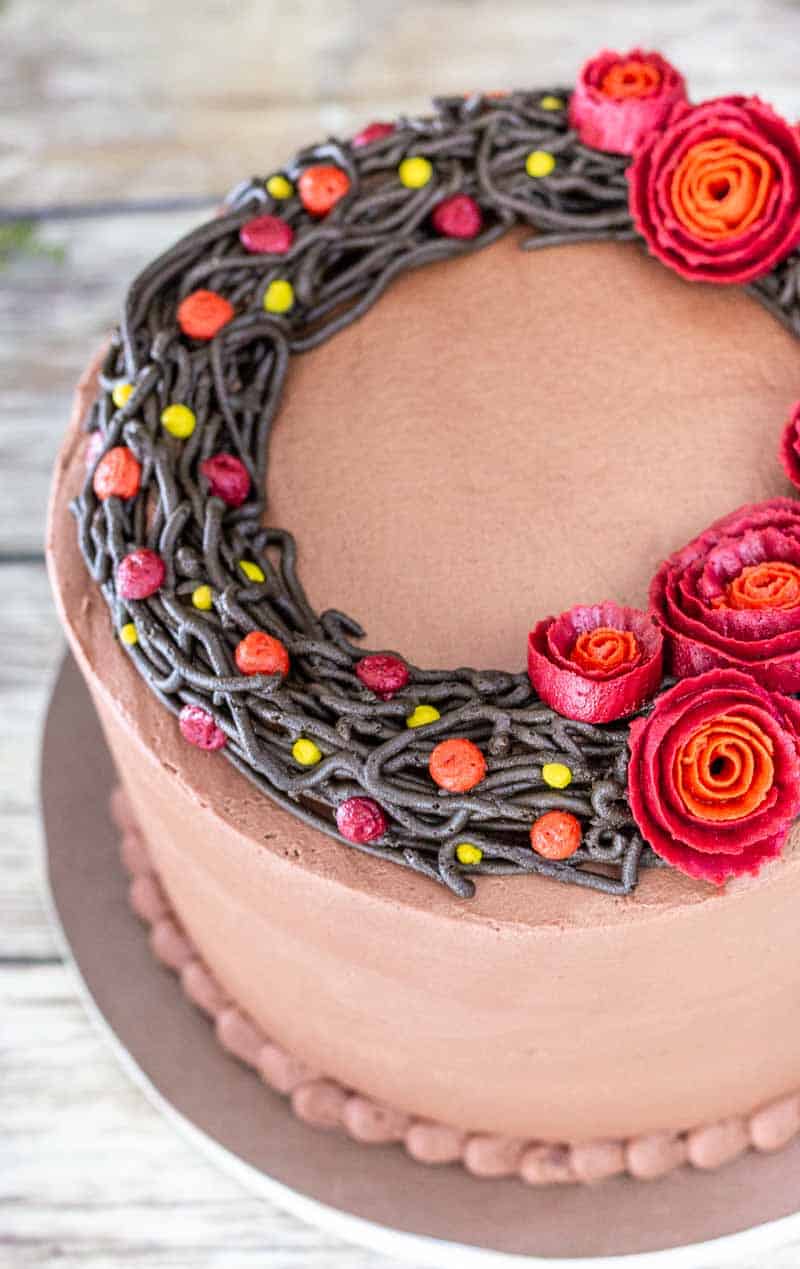 Fall Wreath Cake - I Scream for Buttercream