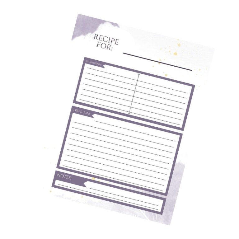 Free Purple & Gold Recipe Binder Printables - I Scream for Buttercream