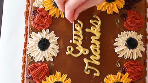 Give Thanks Thanksgiving Cake Tutorial - I Scream for Buttercream