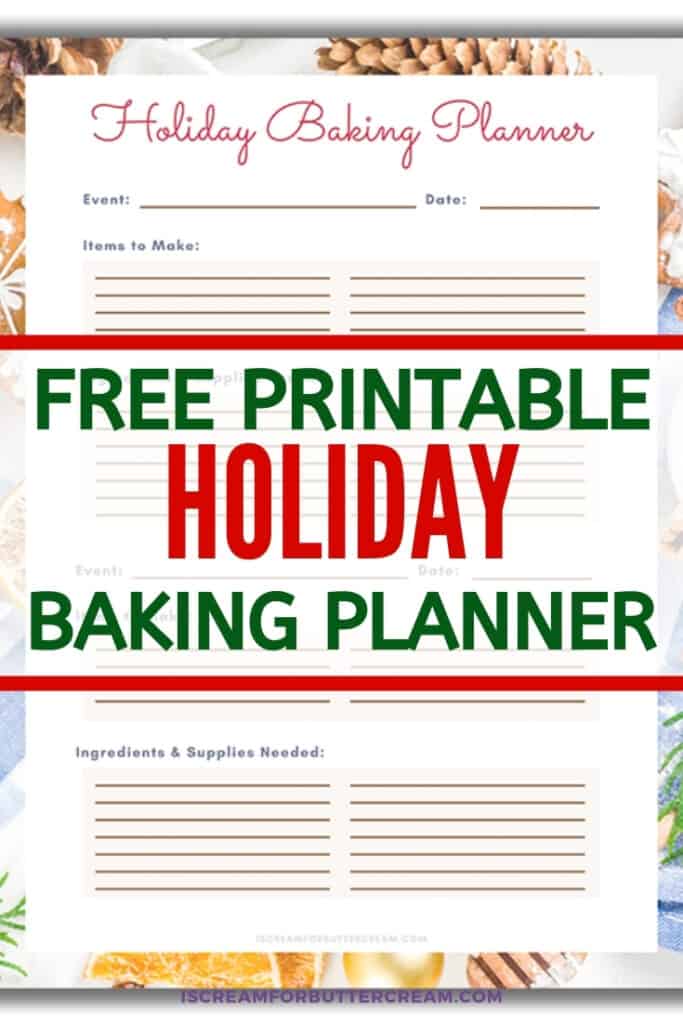 Holiday Baking Planner - I Scream for Buttercream