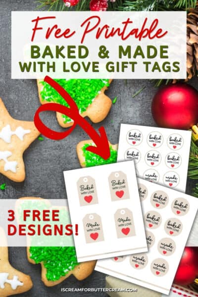 Baked & Made With Love Printable Gift Tags - I Scream for Buttercream
