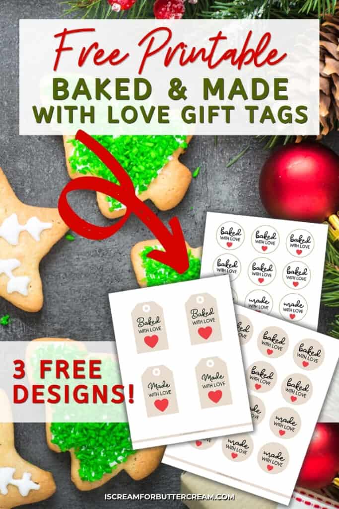 Baked & Made With Love Printable Gift Tags - I Scream for Buttercream