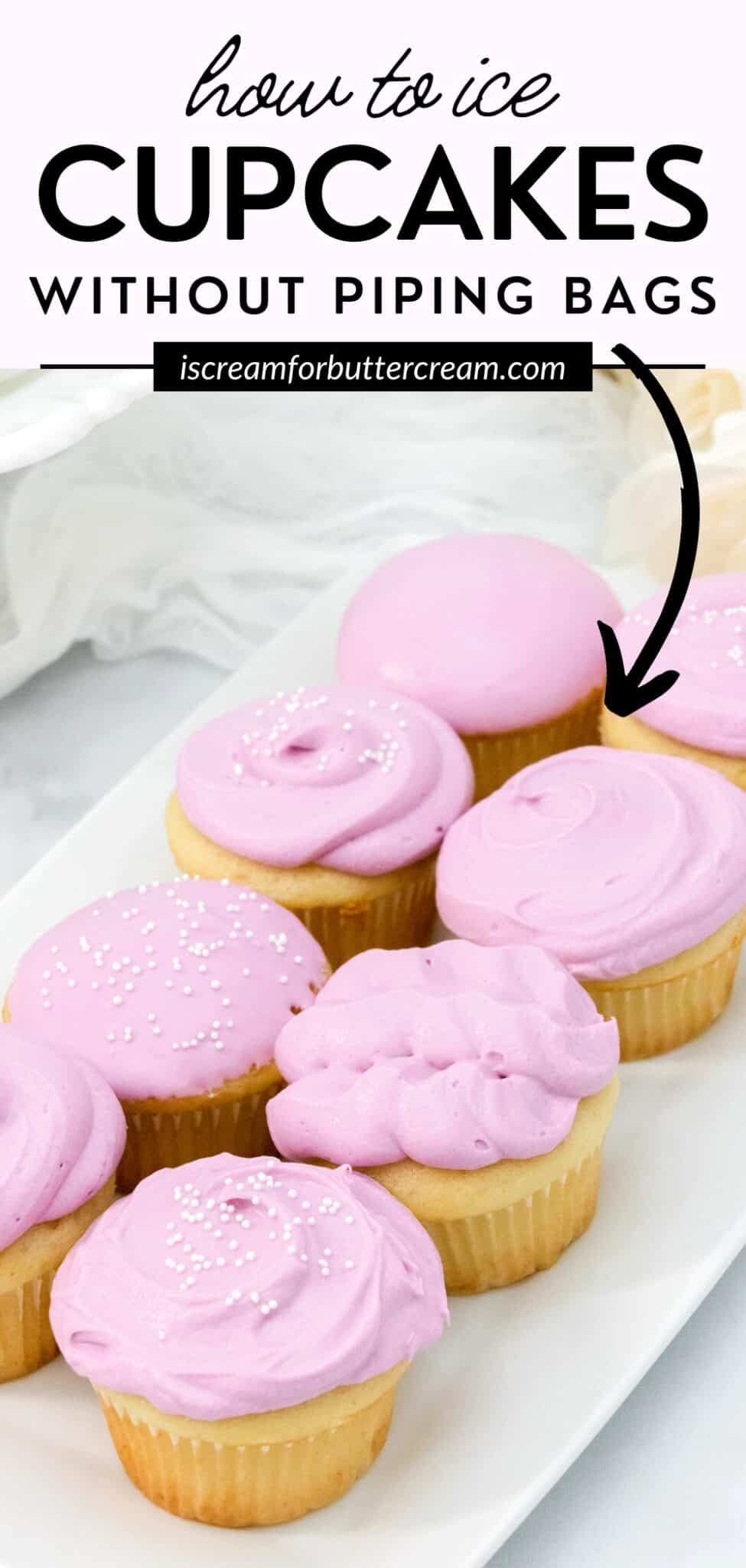 How to Ice Cupcakes without a Piping Bag - I Scream for Buttercream