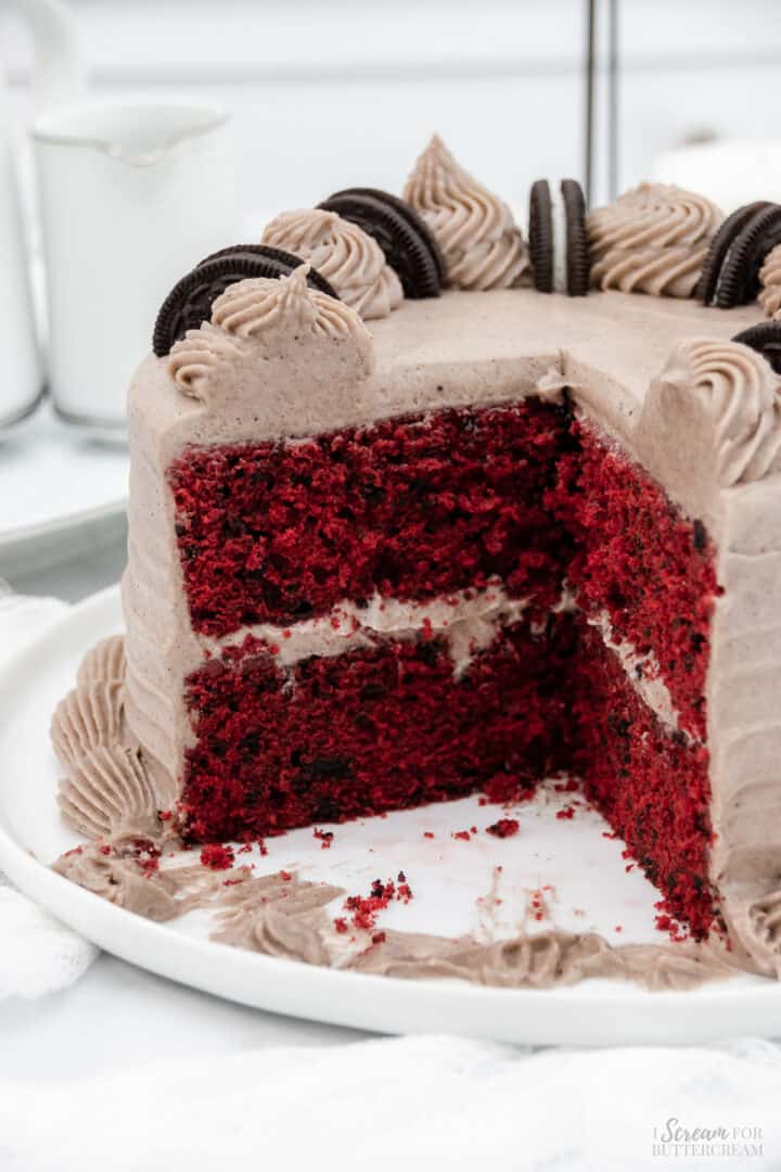 Red Velvet Oreo Cake with Oreo Cream Cheese Buttercream - I Scream for ...