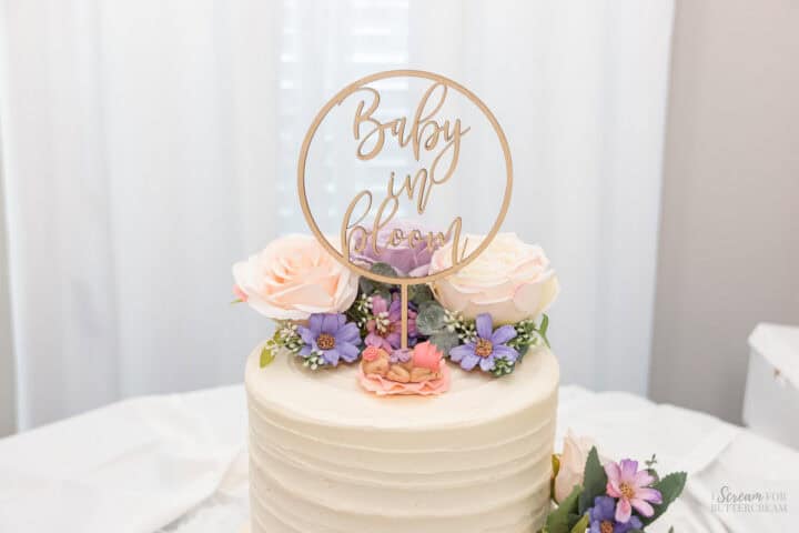 Baby in Bloom Baby Shower Cake Tutorial - I Scream for Buttercream