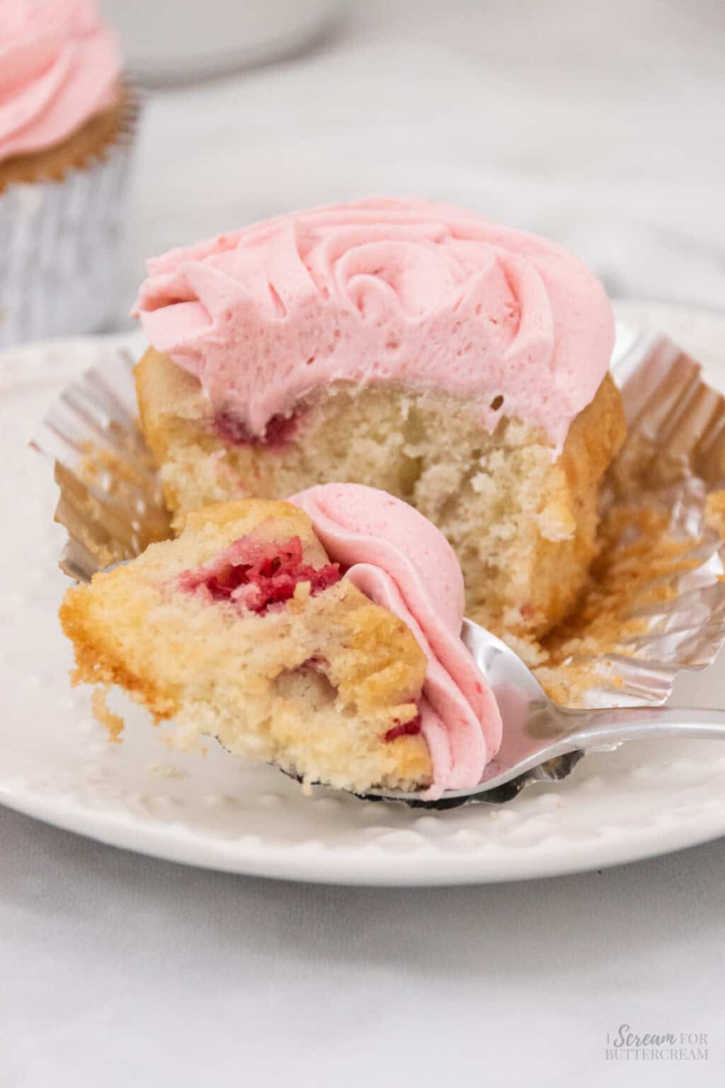 Raspberry Cupcakes with Raspberry Frosting - I Scream for Buttercream